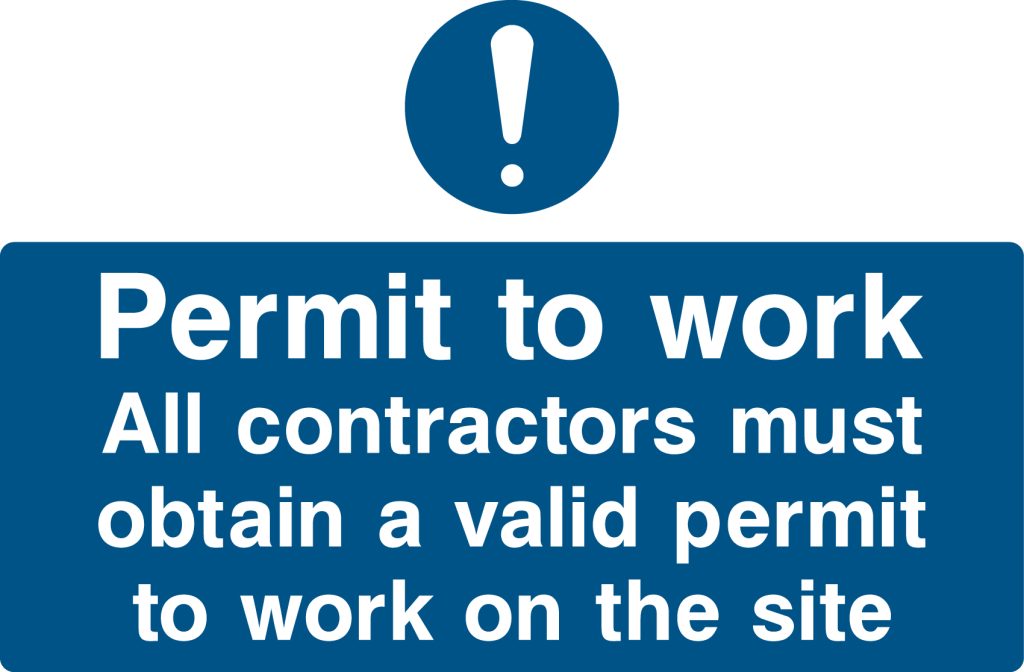 Permit to work sign - Auchterprint
